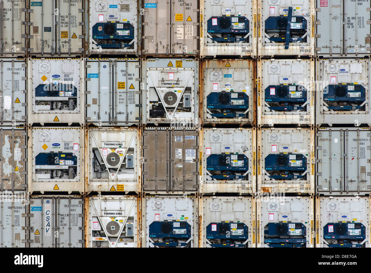 Stack of cargo containers, Rotterdam Harbor, Netherlands Stock Photo ...