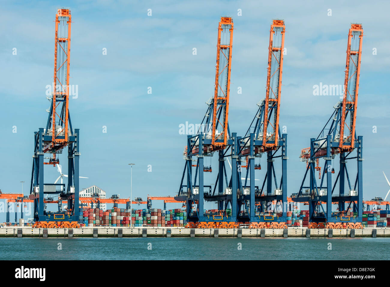 Container terminal in Rotterdam Harbor, Netherlands Stock Photo - Alamy