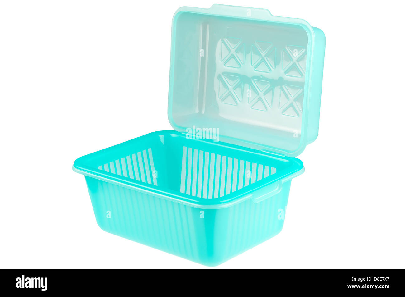 A pastel color multipurpose plastic basket with a lid Stock Photo - Alamy
