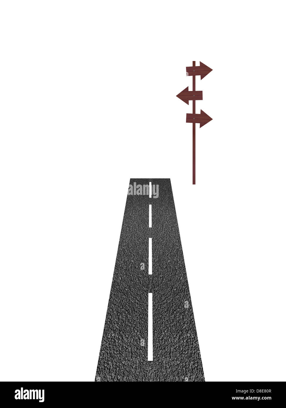 A bitumen road isolated against a white background Stock Photo - Alamy