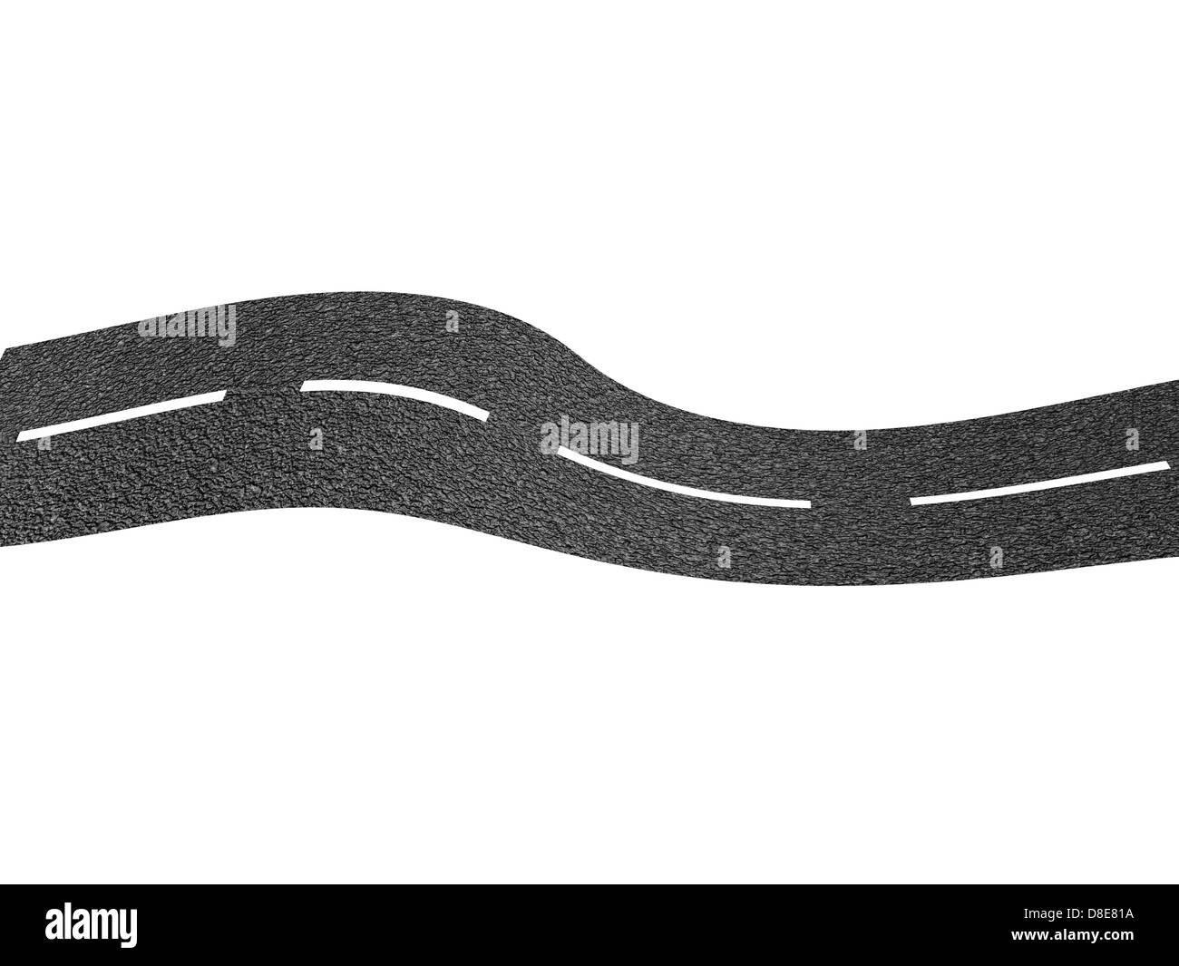 A bitumen road isolated against a white background Stock Photo - Alamy