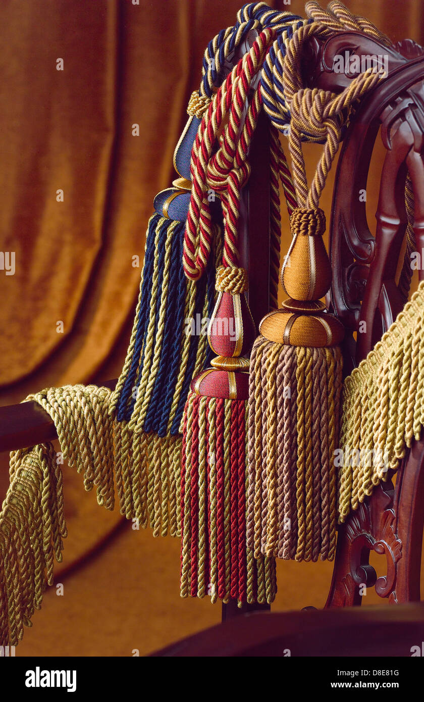 Luxury tassels for beautiful curtain Stock Photo - Alamy