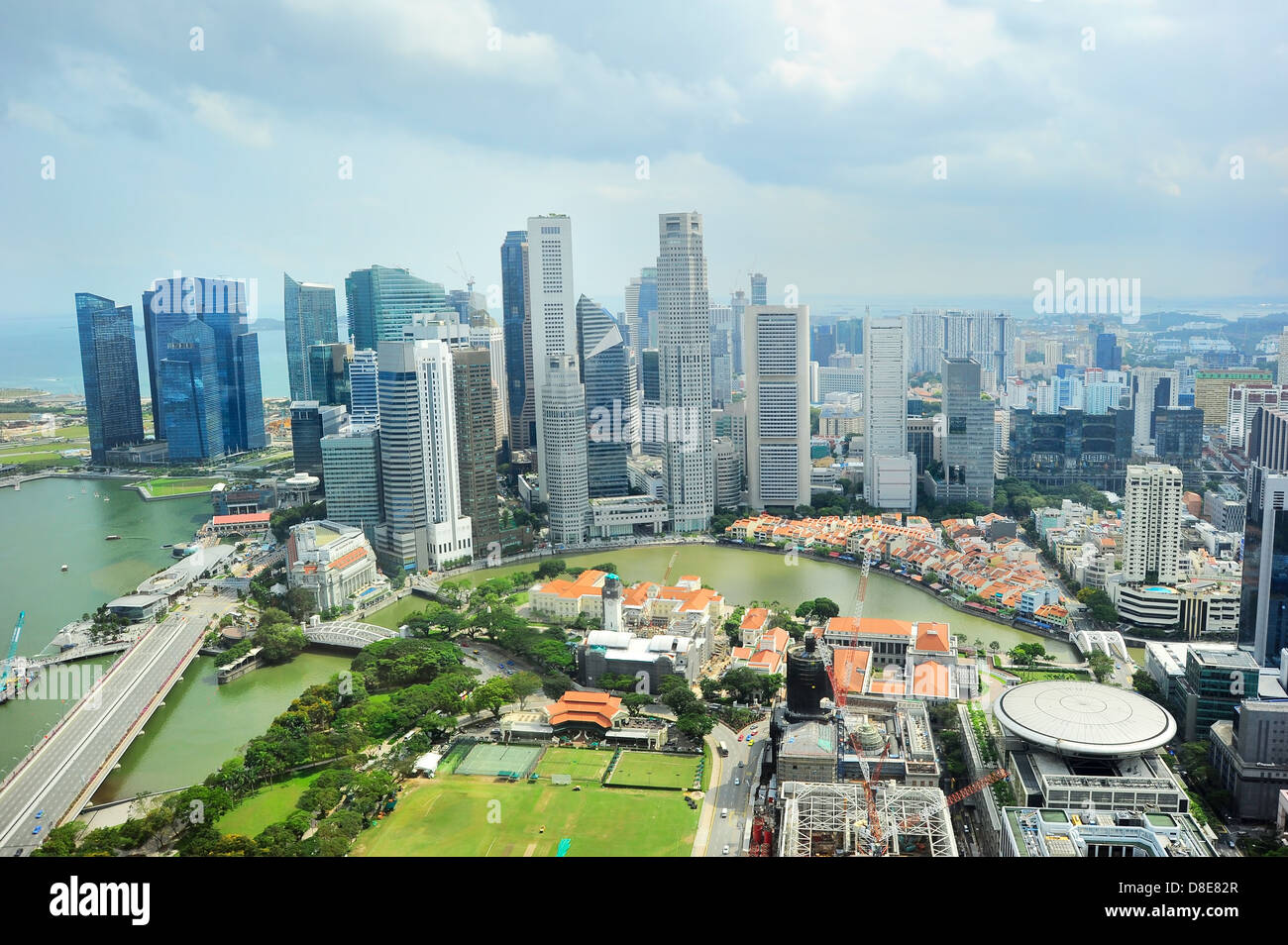 Bird's eye view of Singapore riverbank in the sunshine day Stock Photo ...