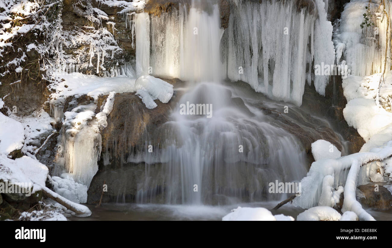 Waterfall, Tengen, Hegau, Baden-Wuerttemberg, Germany, Europe Stock ...