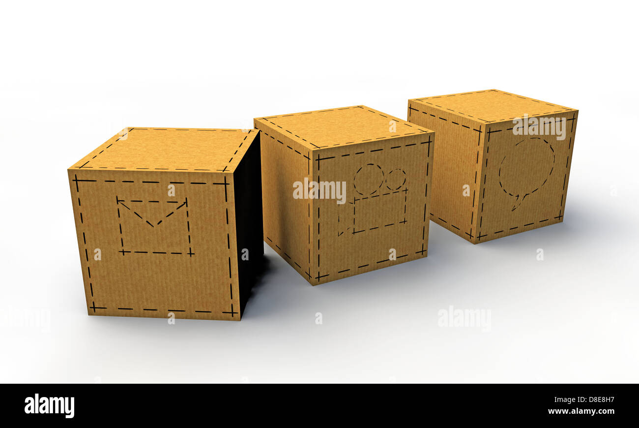 paper boxes isolated on white background Stock Photo - Alamy