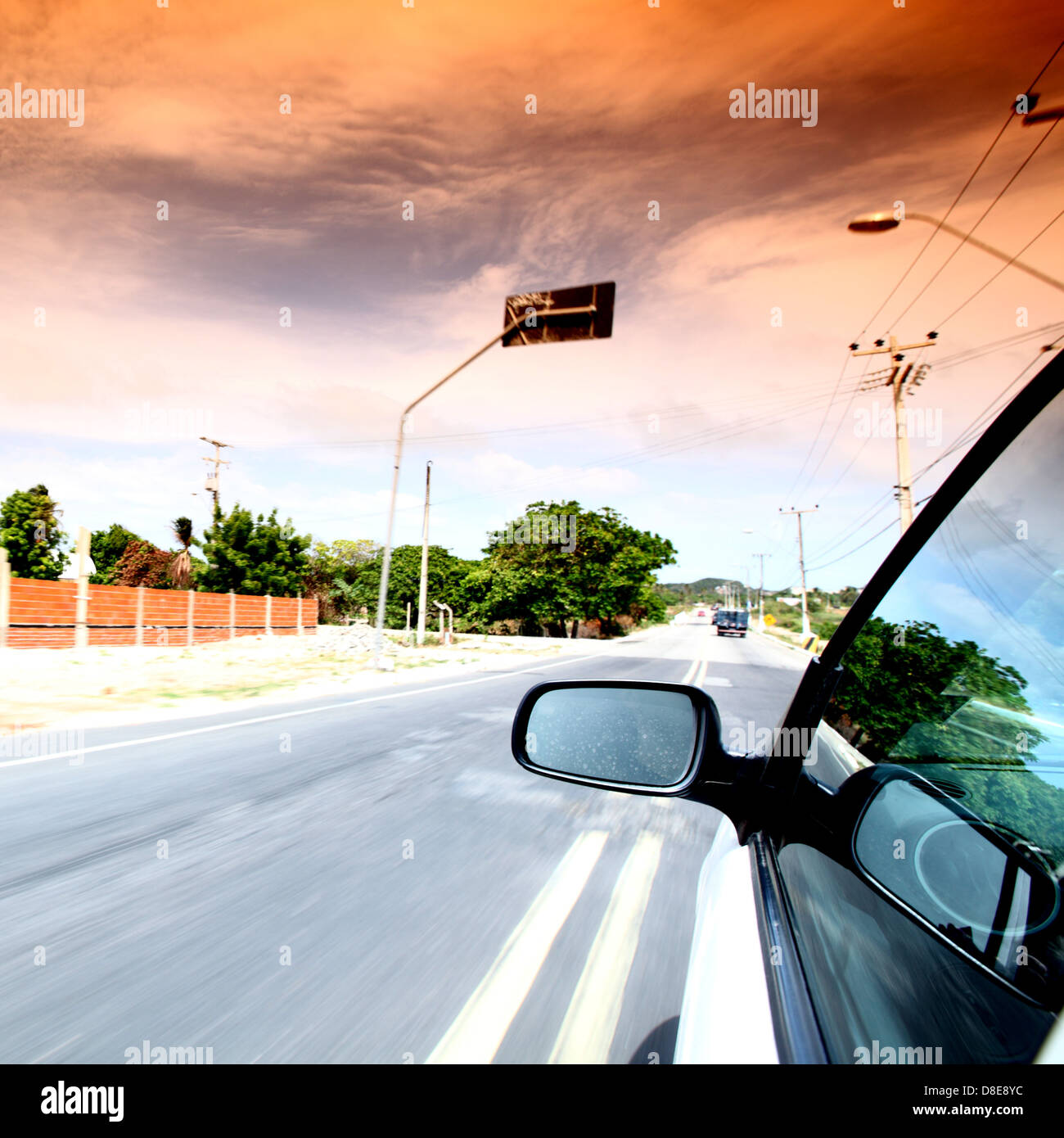 speedy day drive on car Stock Photo - Alamy