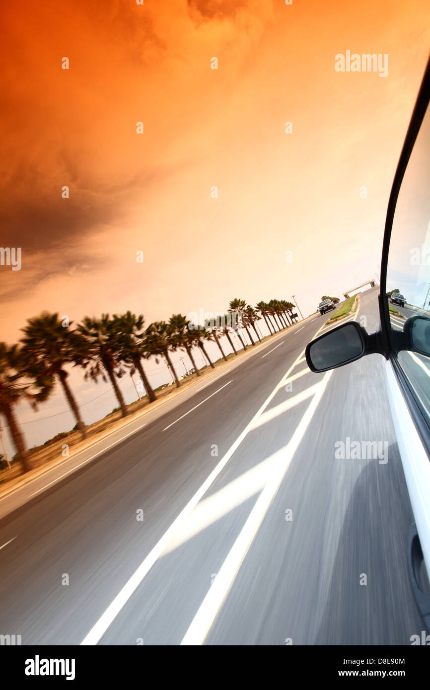 speedy day drive on car Stock Photo - Alamy