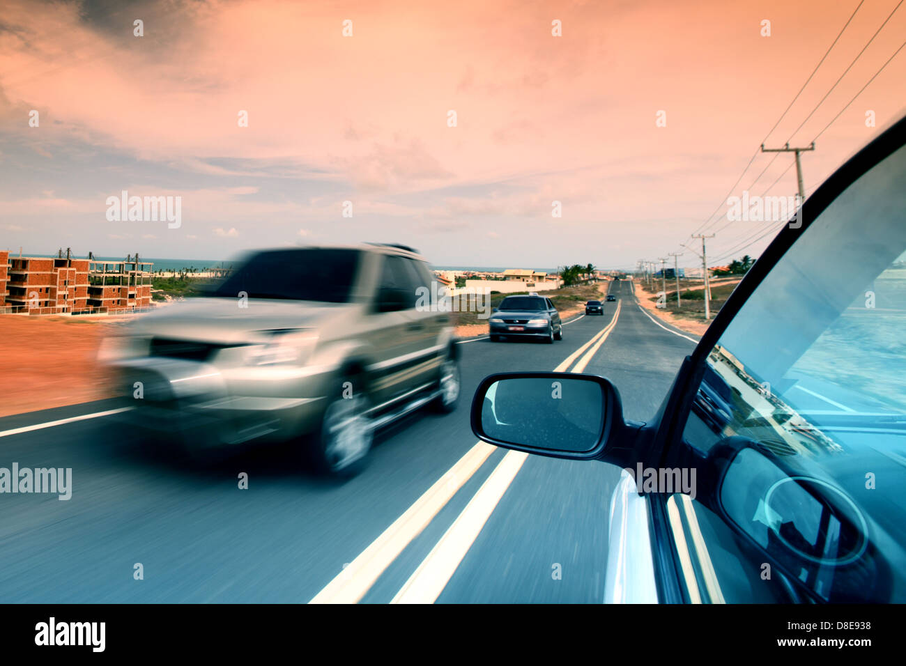 speedy day drive on car Stock Photo - Alamy