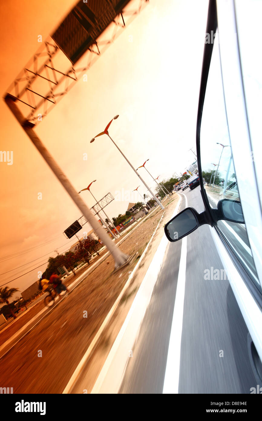 speedy day drive on car Stock Photo - Alamy