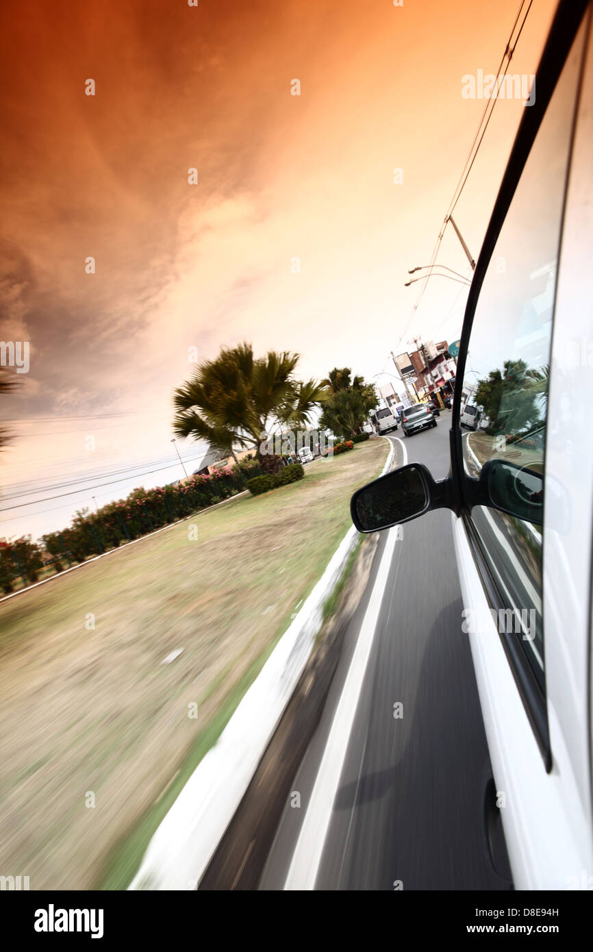speedy day drive on car Stock Photo - Alamy