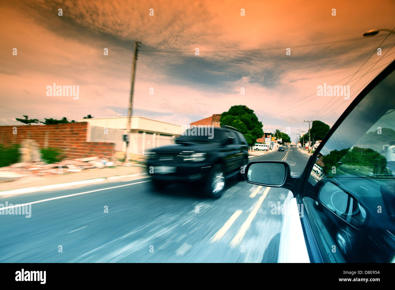 speedy day drive on car Stock Photo - Alamy