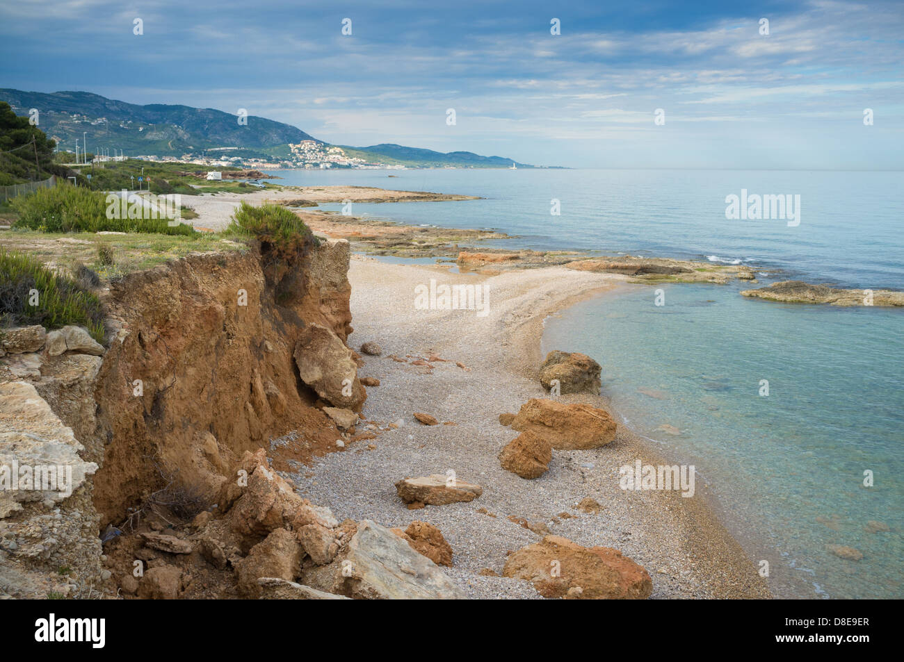 Alcocebre pebbled beach with its turquoise waters Stock Photo - Alamy