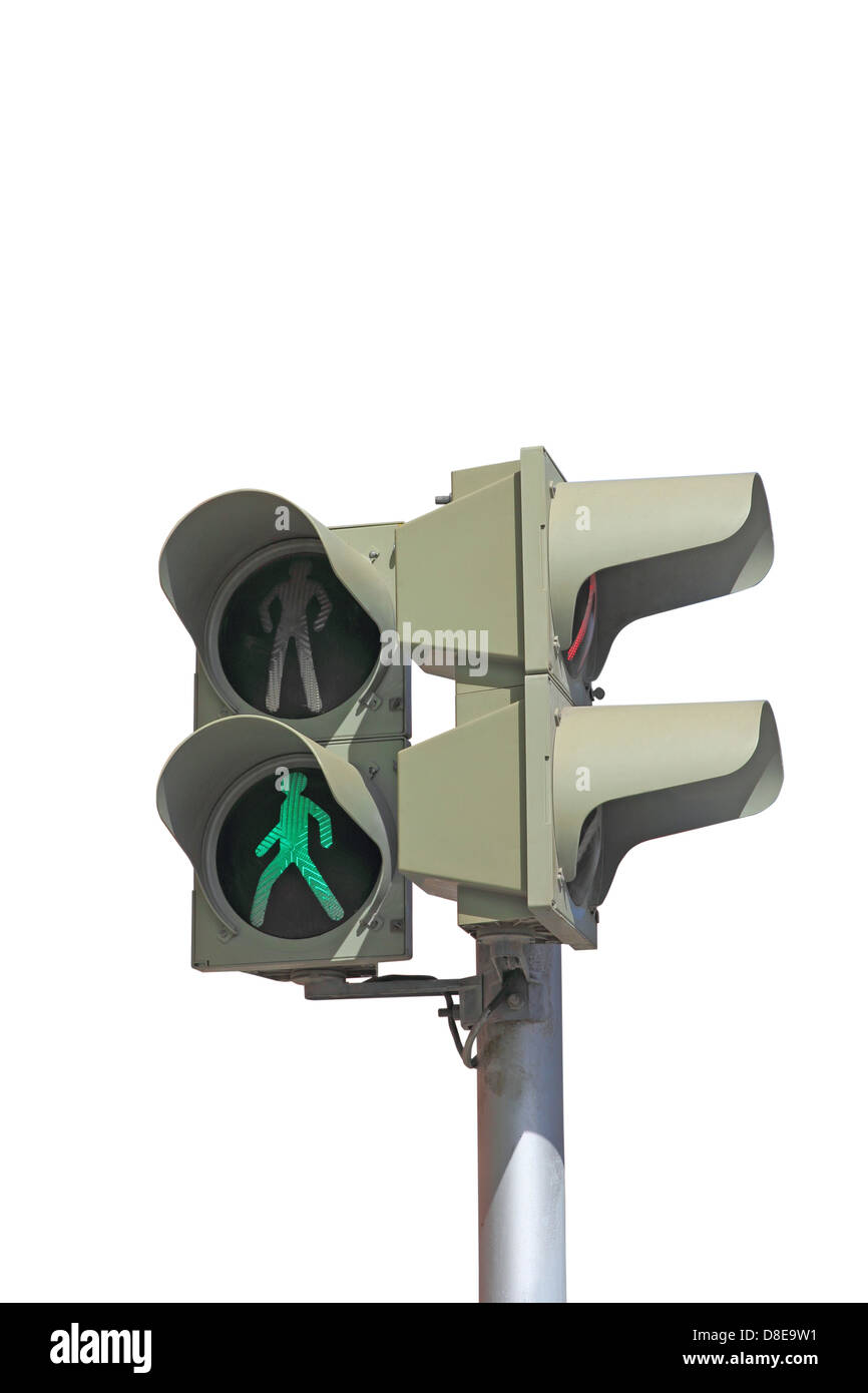 Green man traffic light pedestrian Cut Out Stock Images & Pictures - Alamy