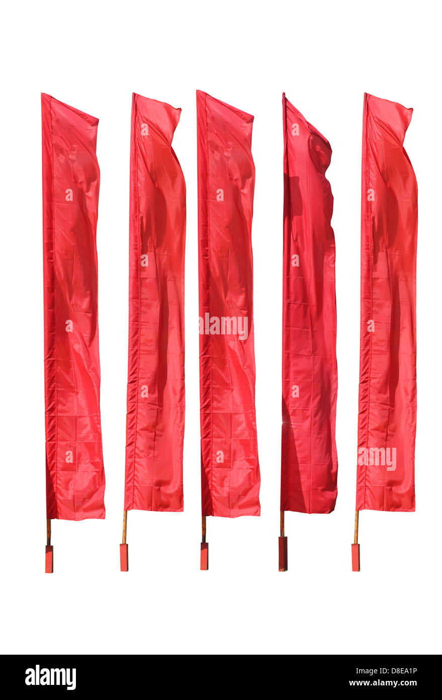 red flags are isolated on a white background Stock Photo - Alamy