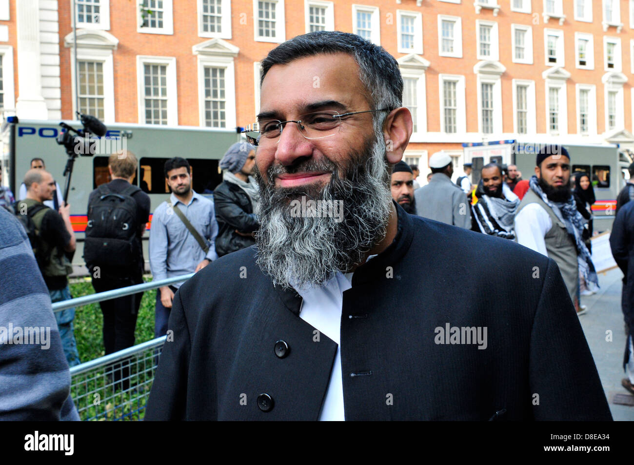 The Radical Islamist Anjem Choudary at a protest outside the US Embassy ...