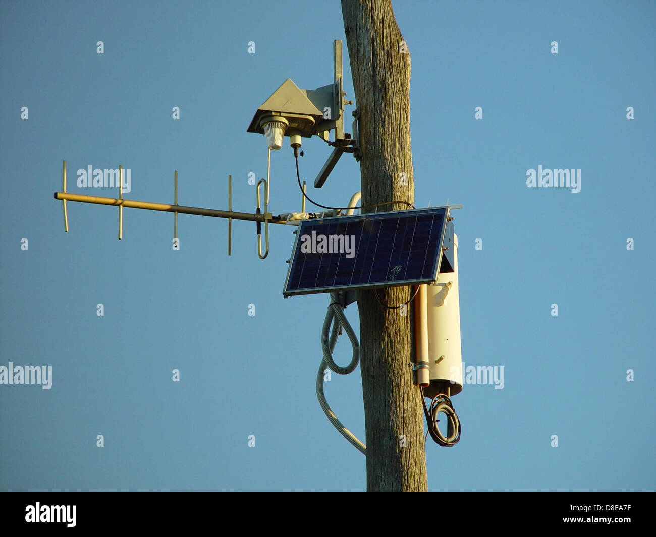 A solar-powered monitoring station designed to collect data from the ...