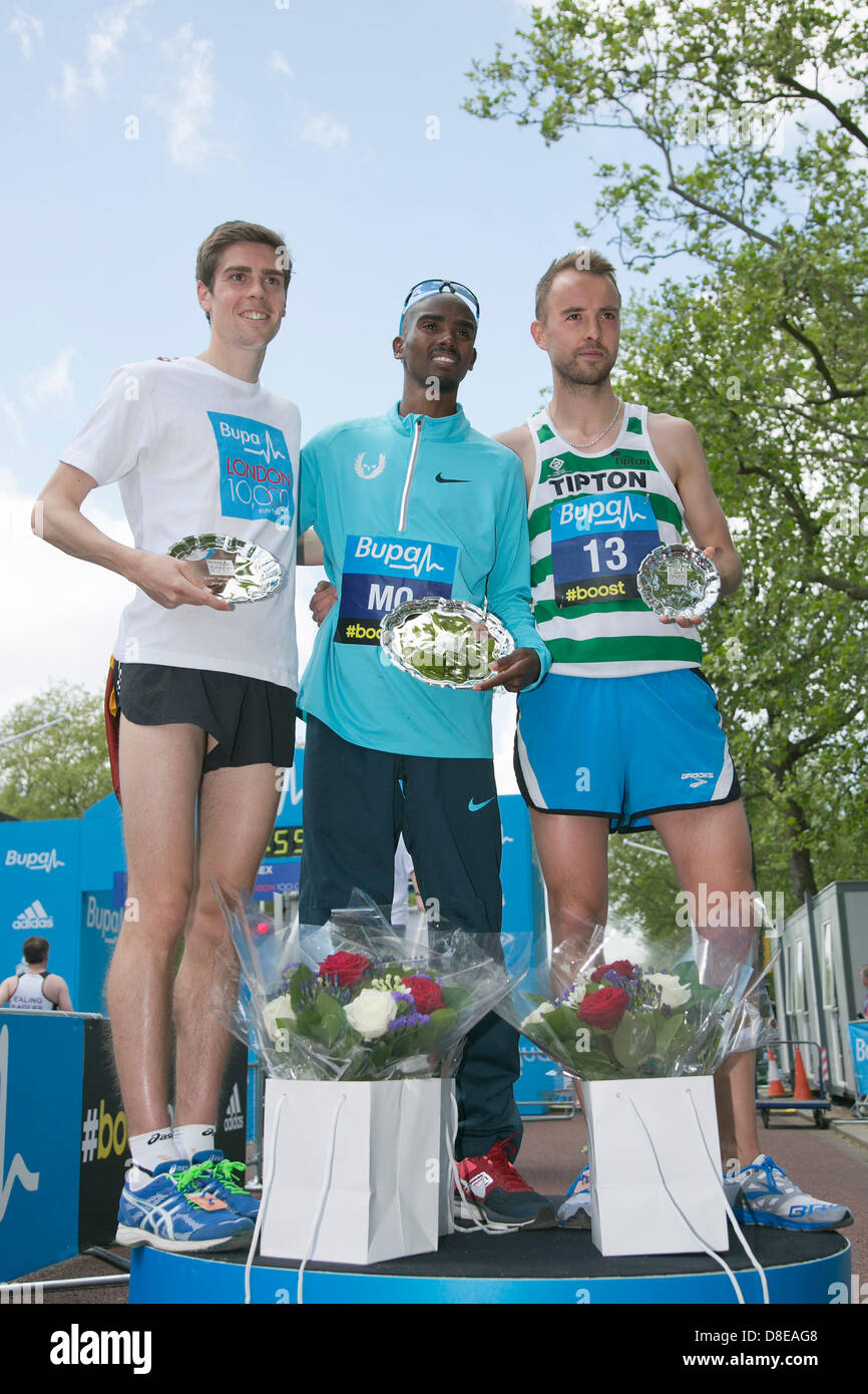 London, England, UK. 27 May 2013. L-R: Phil Wicks, 2nd, Mo Farah ...