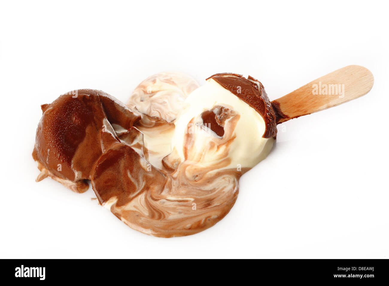 close up of melting ice cream on white background Stock Photo - Alamy