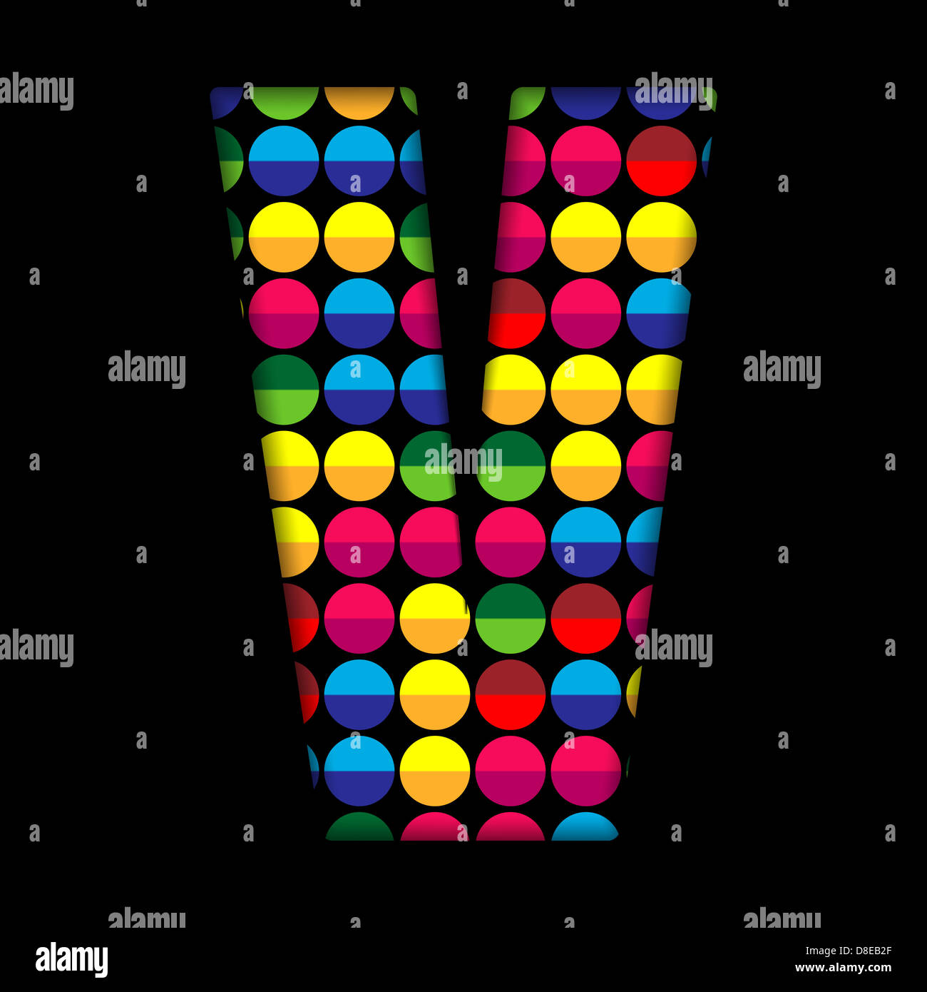 Vector - Alphabet Dots Color on Black Background Stock Photo - Alamy