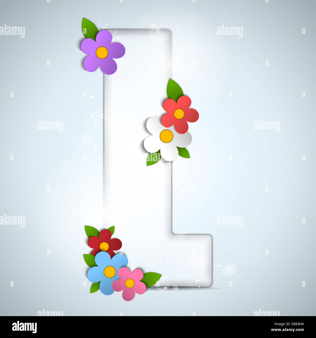 Alphabet Glass Spring with Flowers Vector Stock Photo - Alamy