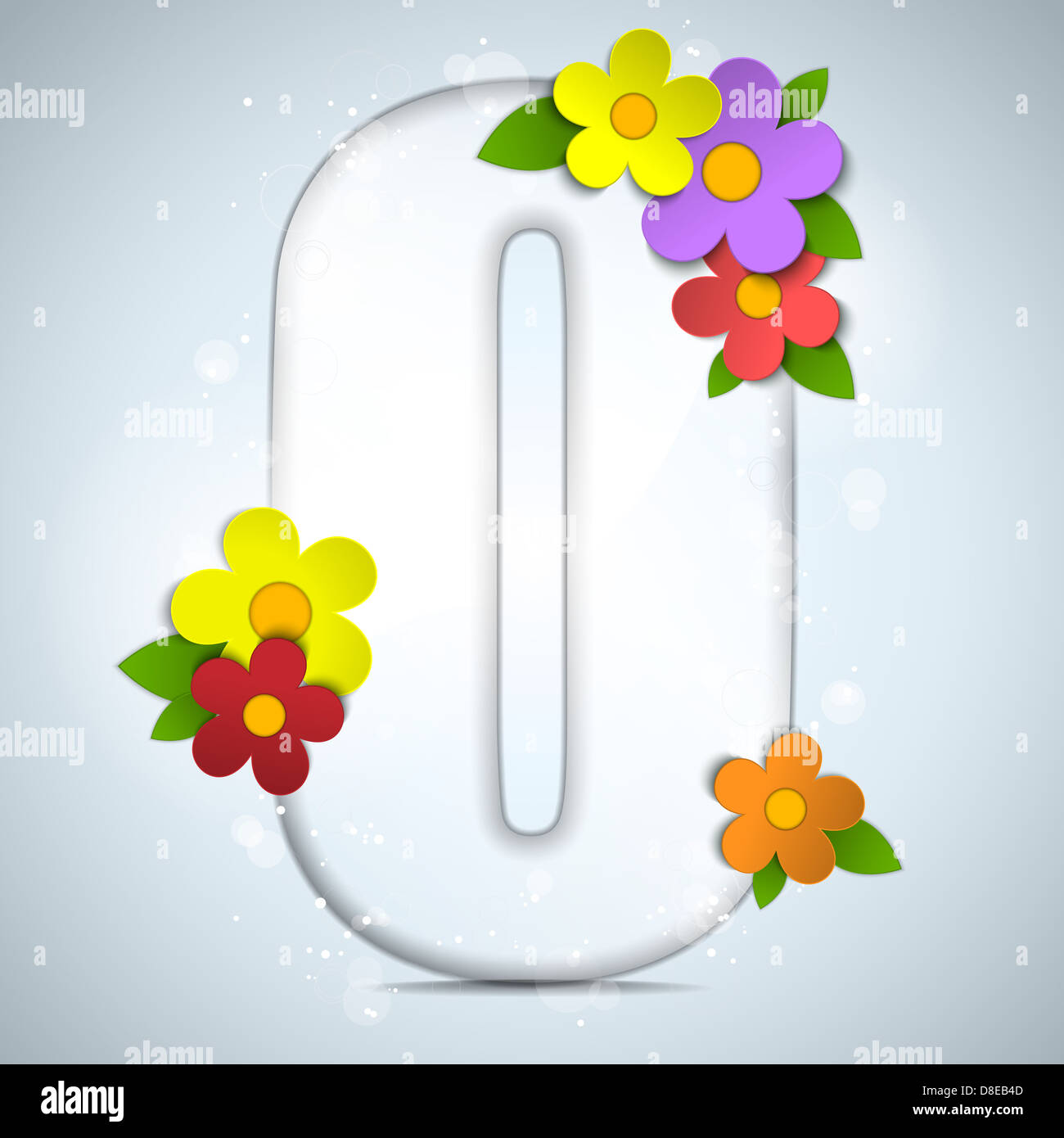Alphabet Glass Spring with Flowers Vector Stock Photo - Alamy