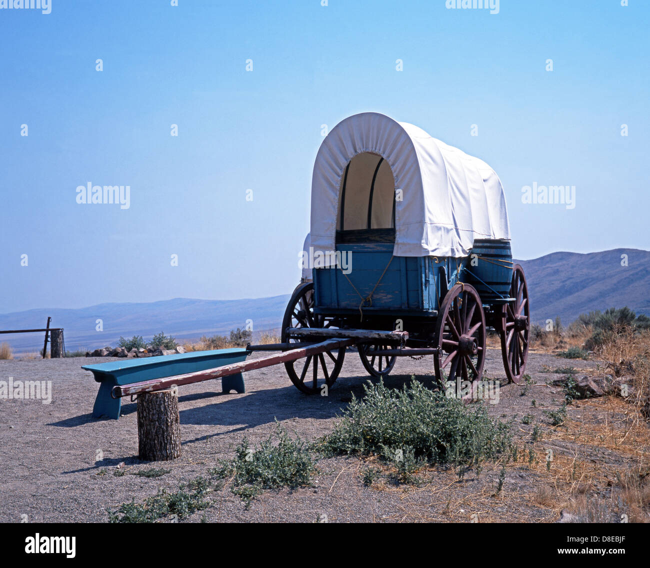 Covered wagon (horse drawn cowboy type), Baker City, Oregon, USA Stock ...