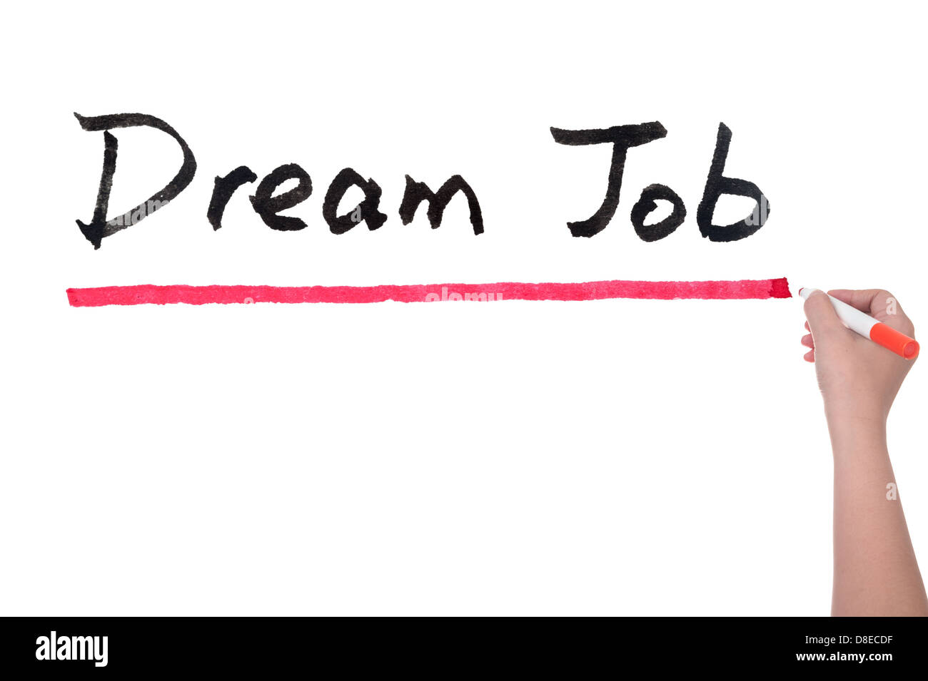 Dream job words written on white board Stock Photo - Alamy