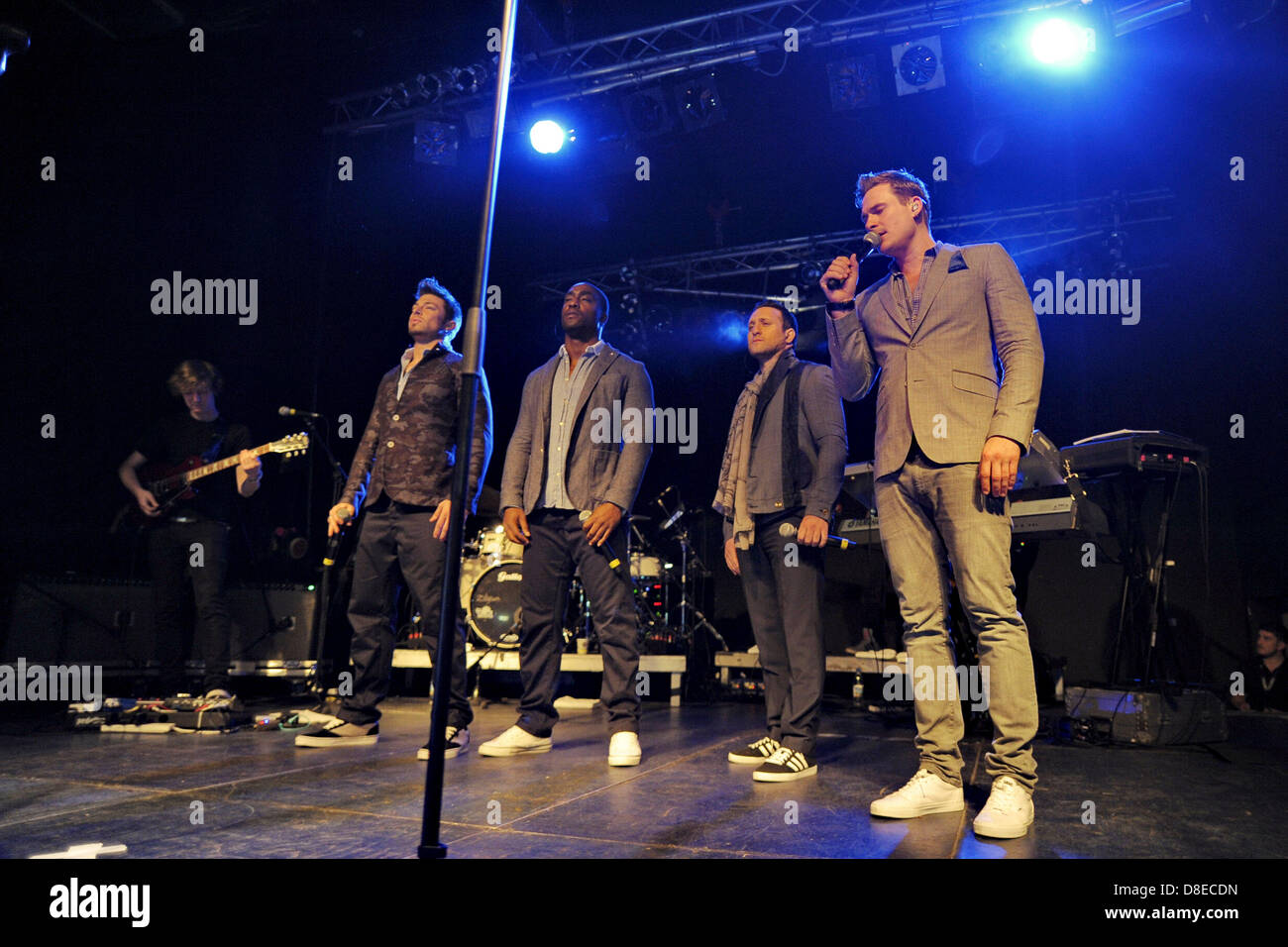 Berlin, Germany, May 26th, 2013. British boy group 'Blue' performing ...
