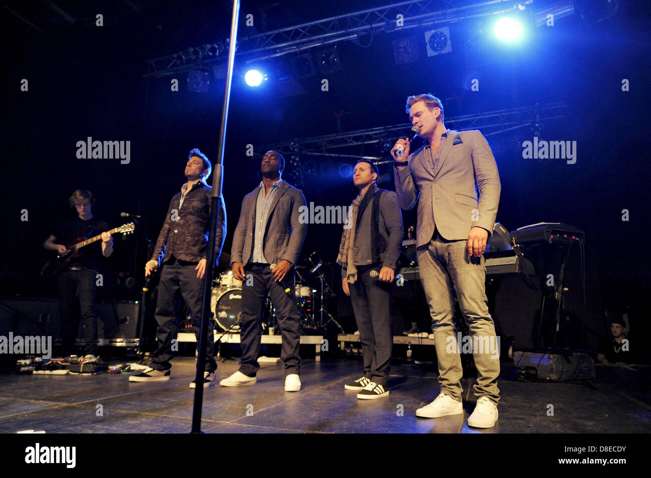 Berlin, Germany, May 26th, 2013. British boy group 'Blue' performing ...