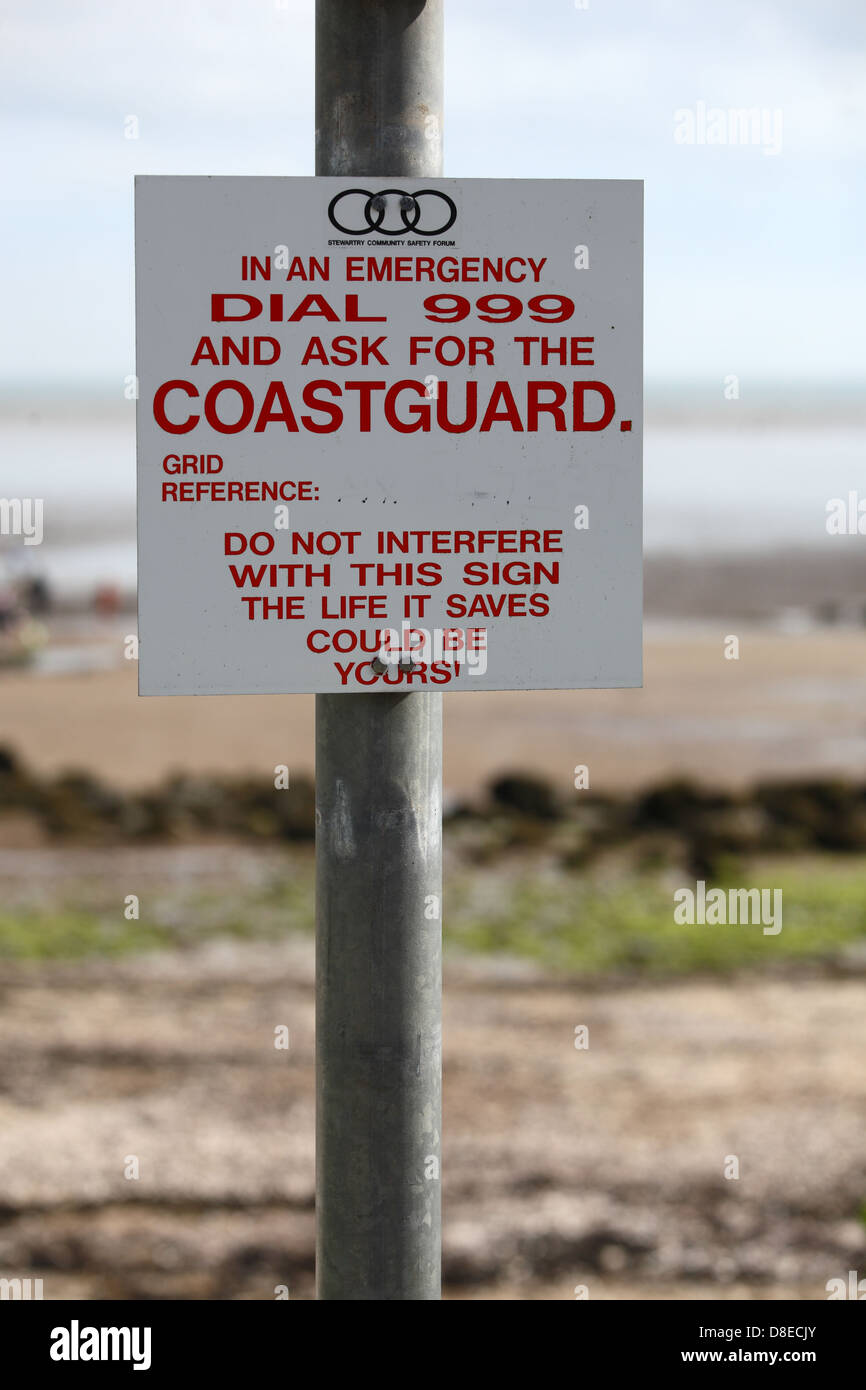 coastguard sign on beach Stock Photo - Alamy