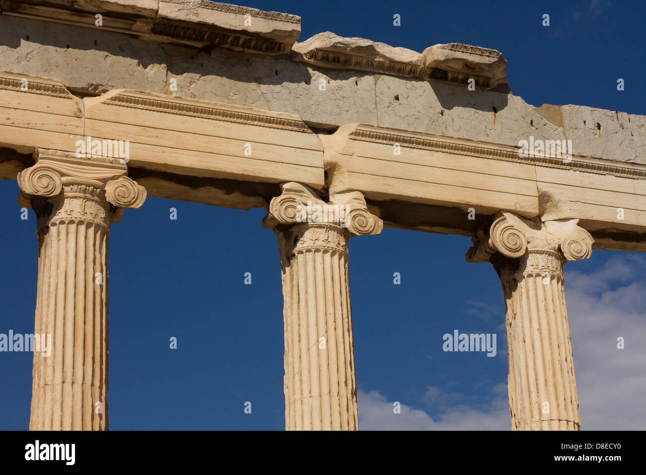 greek traditional columns in parthenon in Athens Stock Photo - Alamy