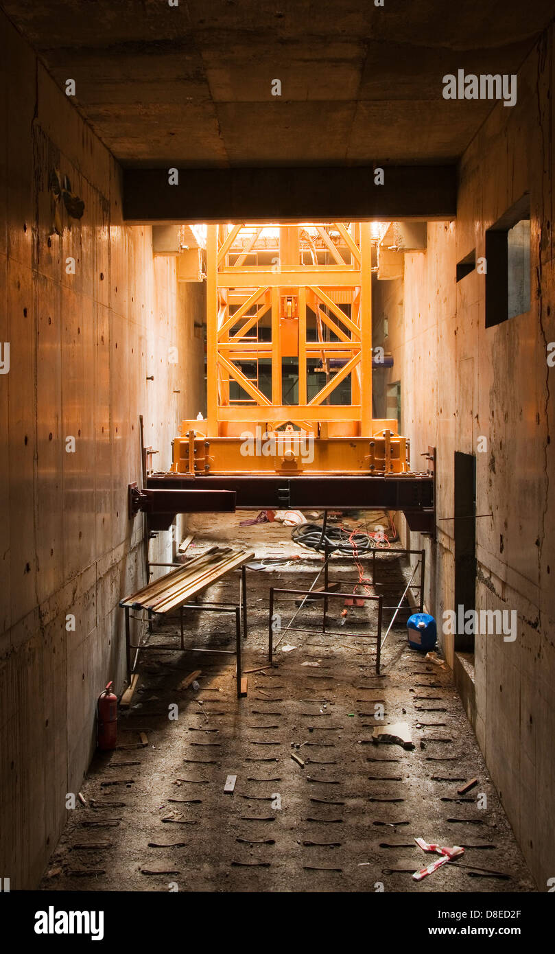Tower Crane Support Leg on Building Site Stock Photo - Alamy