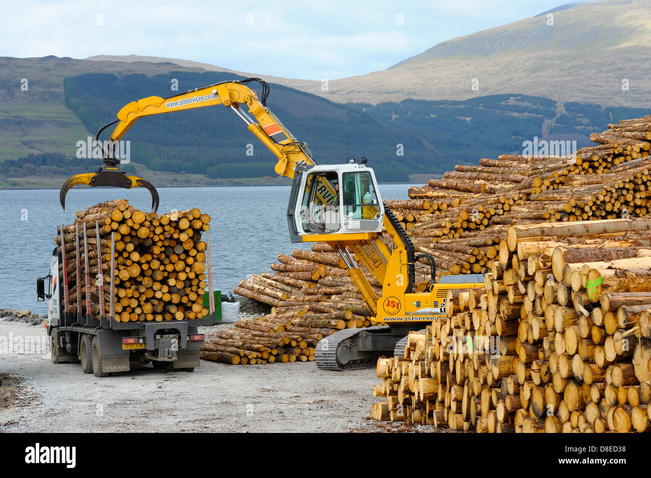 Stacking logs on a lorry hi-res stock photography and images - Alamy