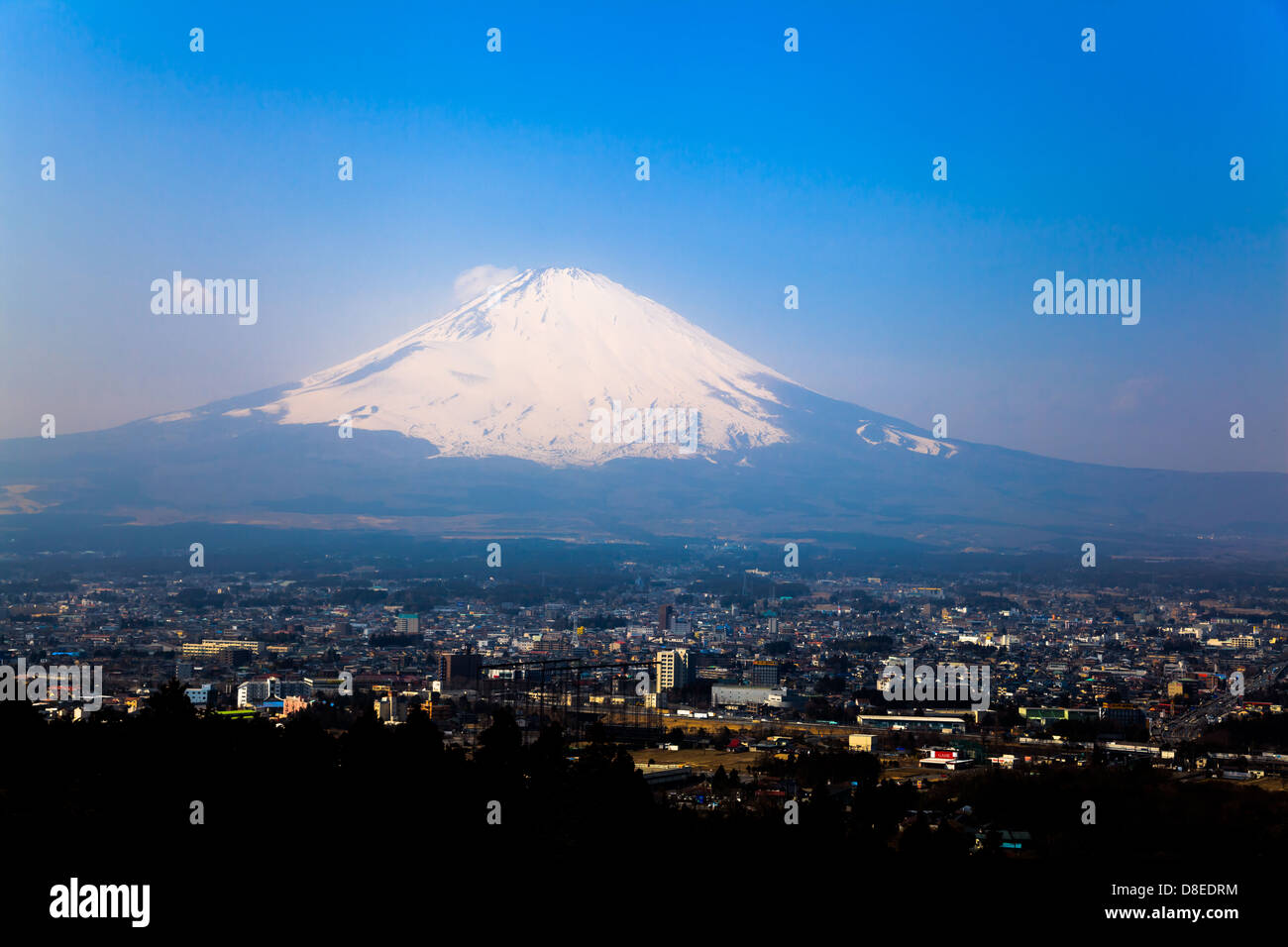 mount fuji from a hill Stock Photo - Alamy