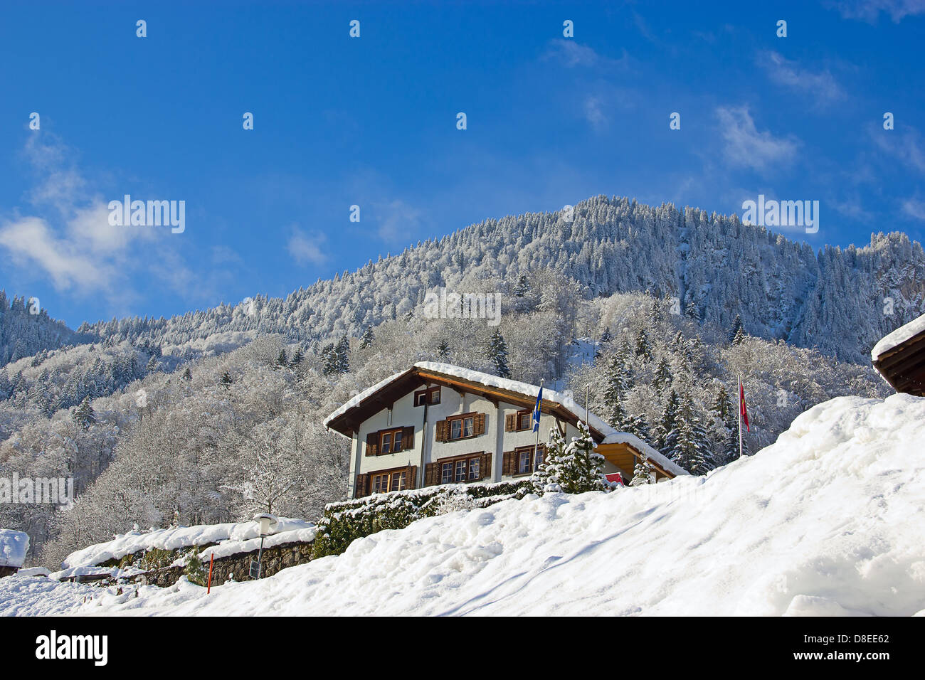 Winter in swiss alps (Braunwald, Glarus, Switzerland Stock Photo - Alamy