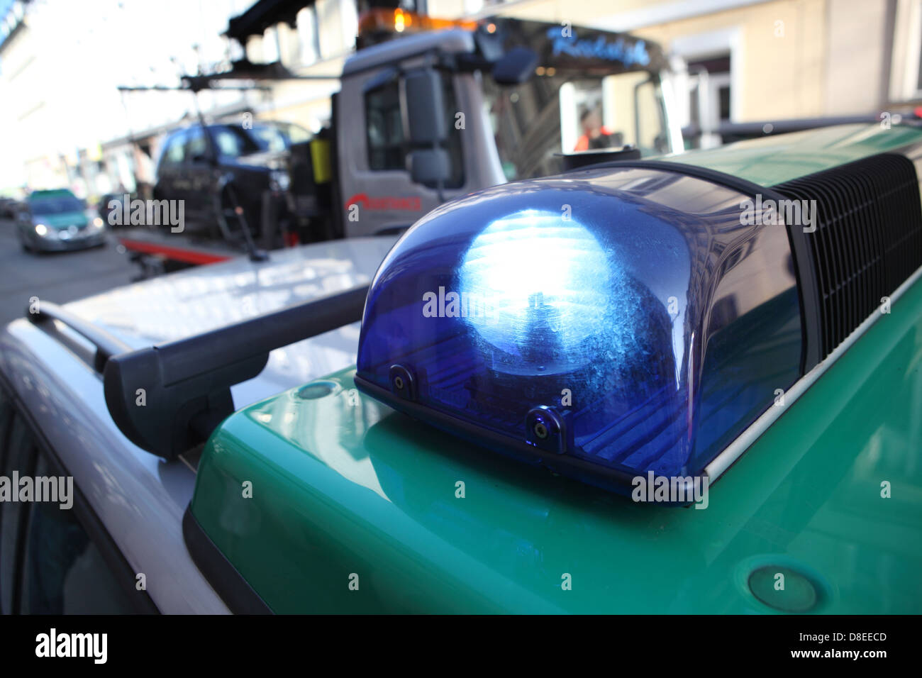 Berlin, Germany, blue light and tow Stock Photo - Alamy