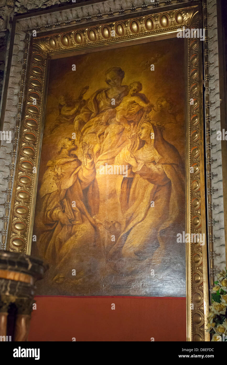 The altarpiece of the Capranica chapel, Basilica of Saint Mary above ...