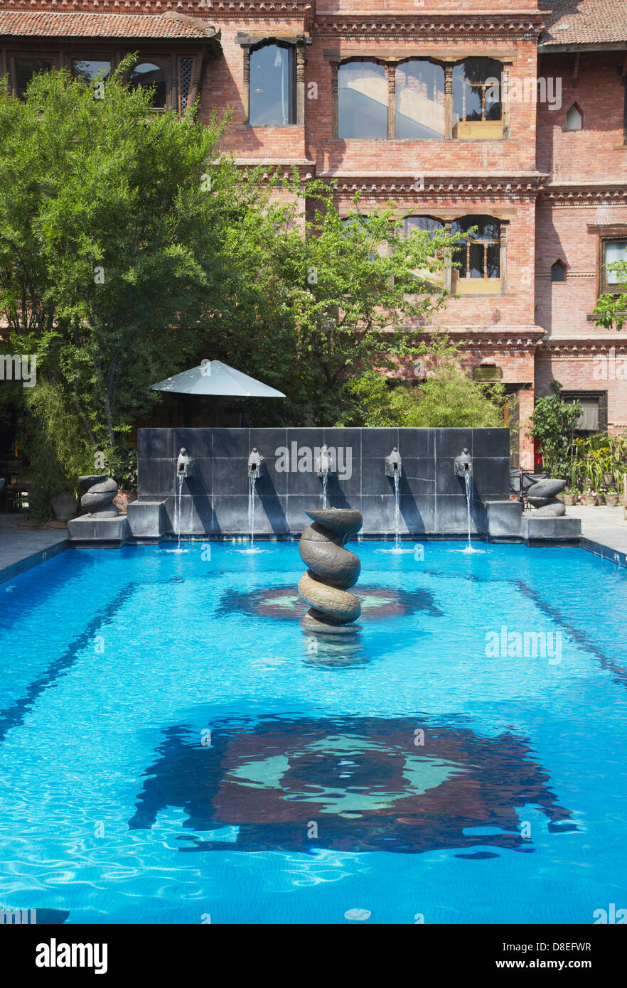 Swimming pool in grounds of Dwarika's Hotel, Kathmandu, Nepal Stock ...