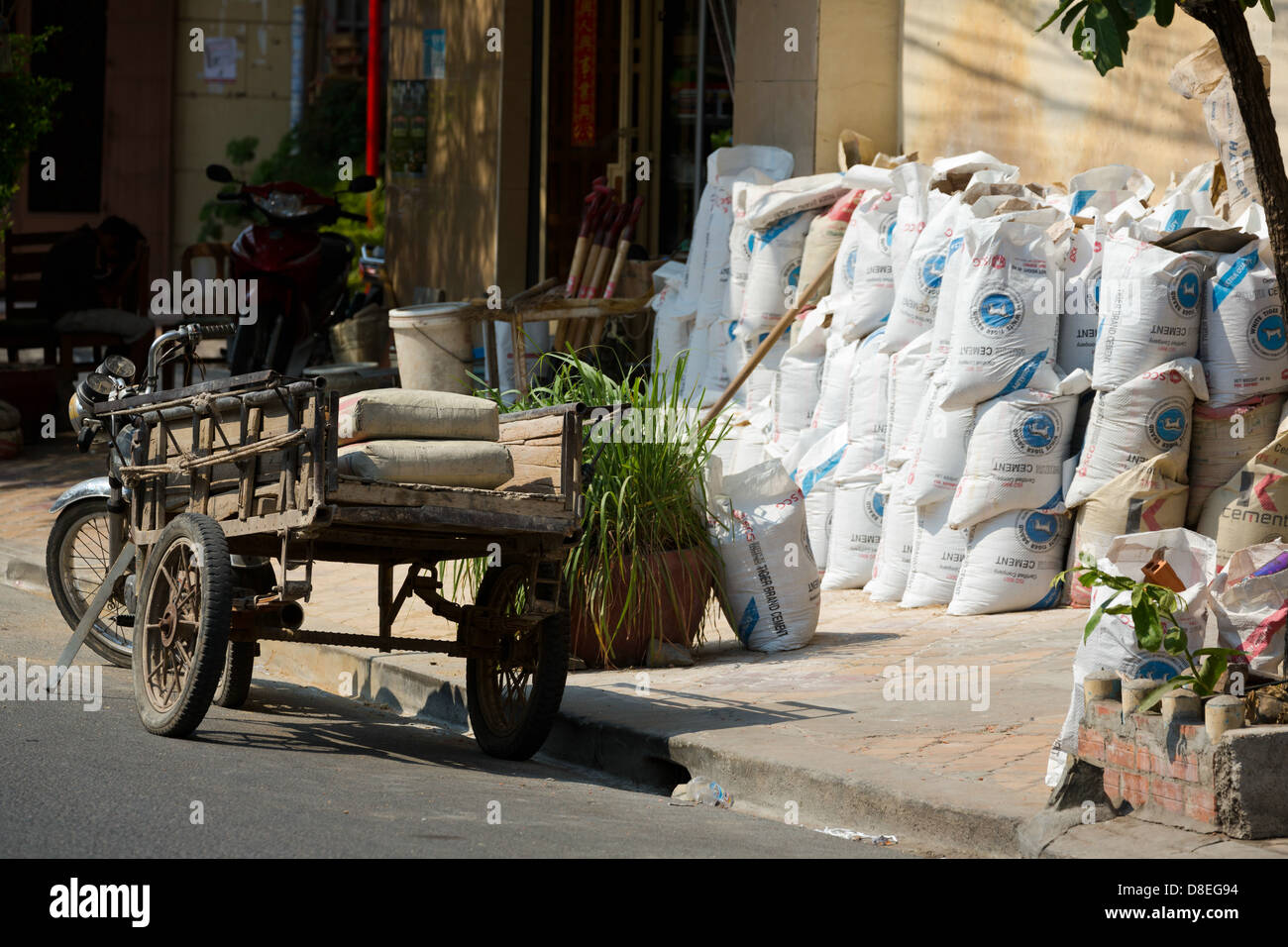Cement Bags in Phnom Penh, Cambodia Stock Photo - Alamy
