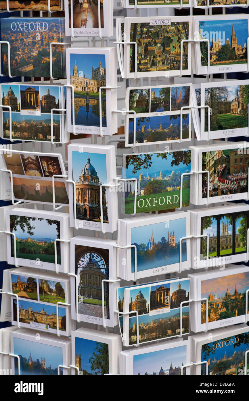 postcards in rack for sale at Oxford, Oxfordshire UK in May Stock Photo ...
