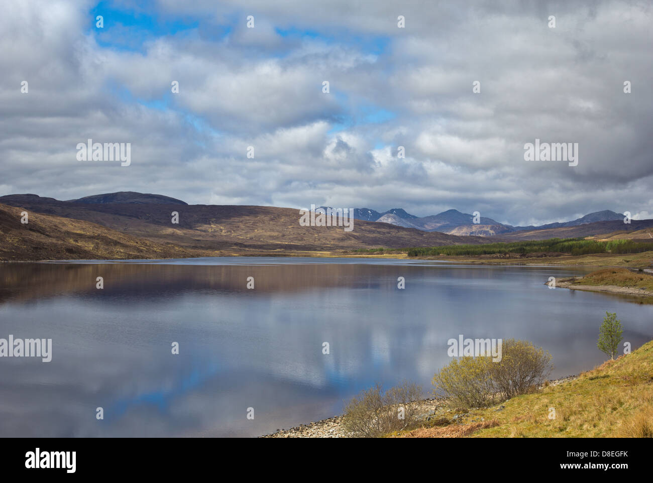 LOCH A CHROISG AND GLEN DOCHARTY WITH MOUNTAINS OF WESTER ROSS SCOTLAND ...