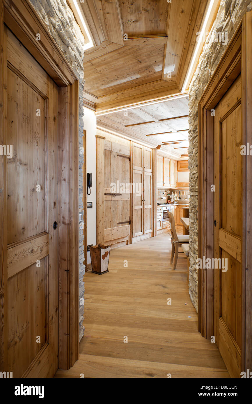 Alpine cottage apartment with wood and stones Stock Photo - Alamy