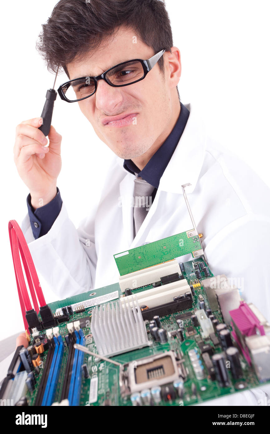 Computer Engineer, isolated over white background Stock Photo - Alamy