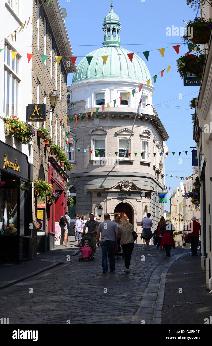 Shopping in St Peter Port, Guernsey Stock Photo - Alamy