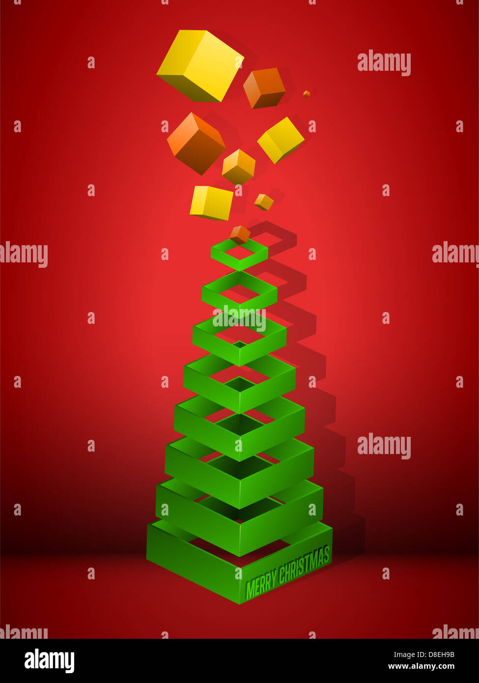 Vector - Christmas Tree Geometric Pyramid with Gifts Stock Photo - Alamy