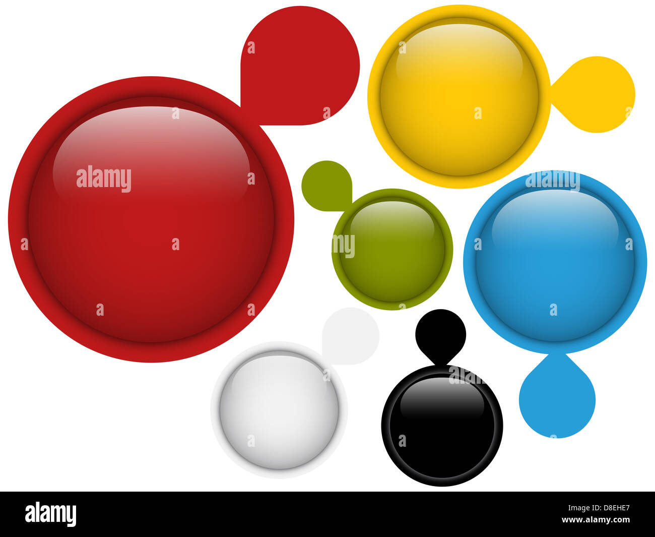 Vector - Set of Four Glass Circle Buttons Stock Photo - Alamy