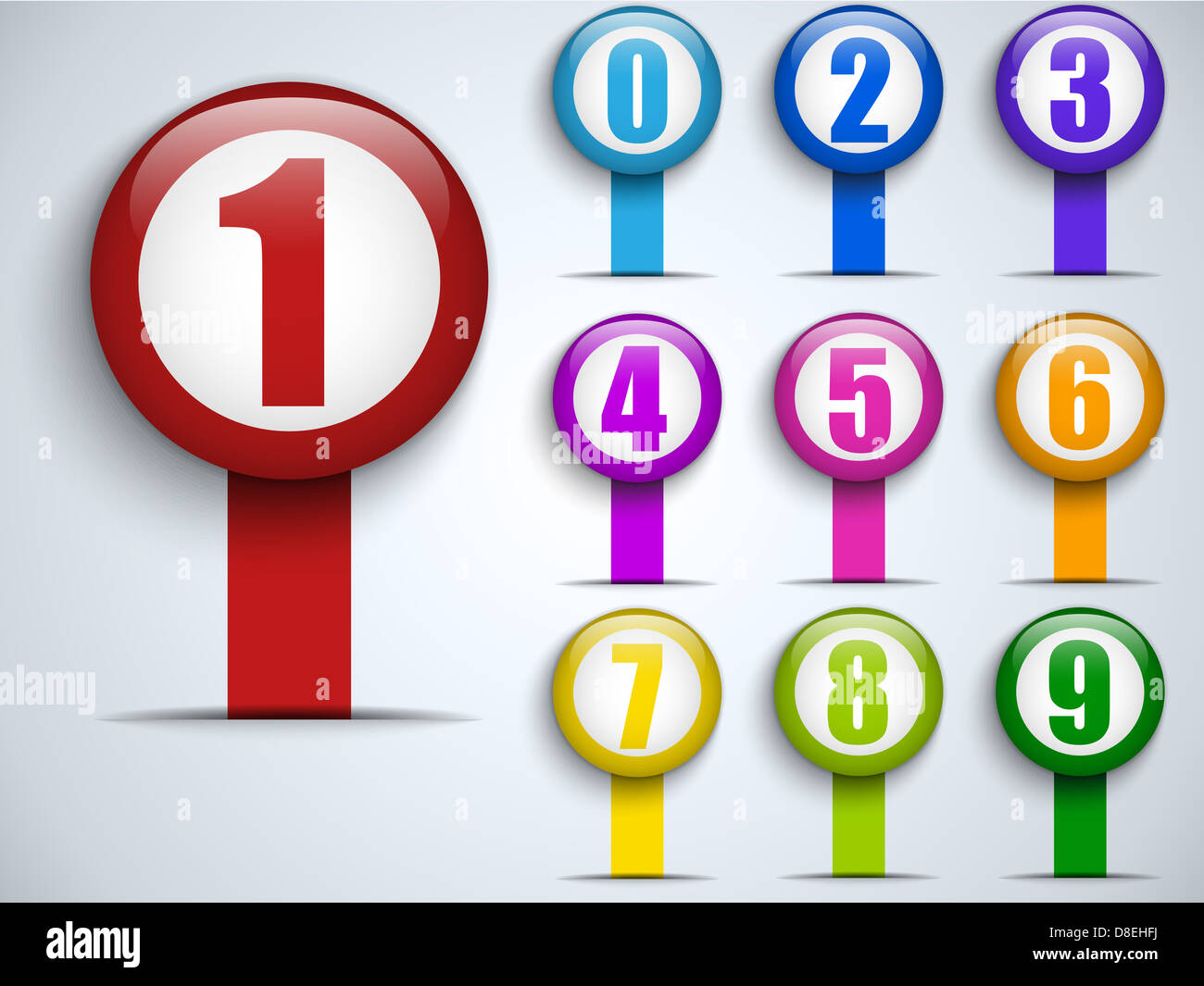 Vector - Set of Colorful Frames with Numbers Stock Photo - Alamy
