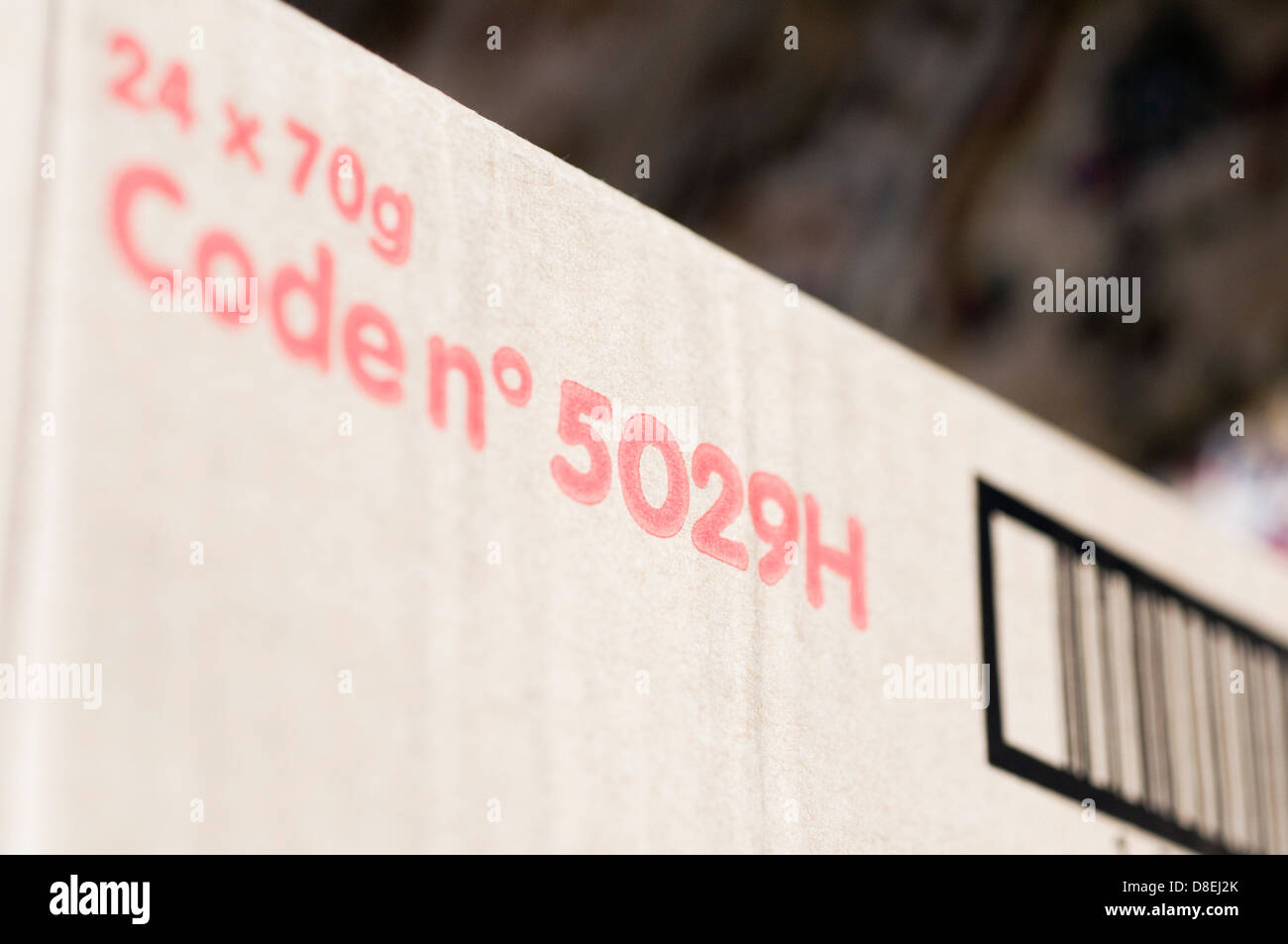 code number on cardboard box Stock Photo - Alamy