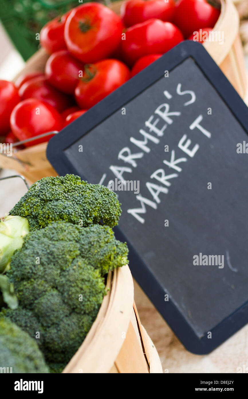 Fresh produce on sale at the local farmers market Stock Photo - Alamy
