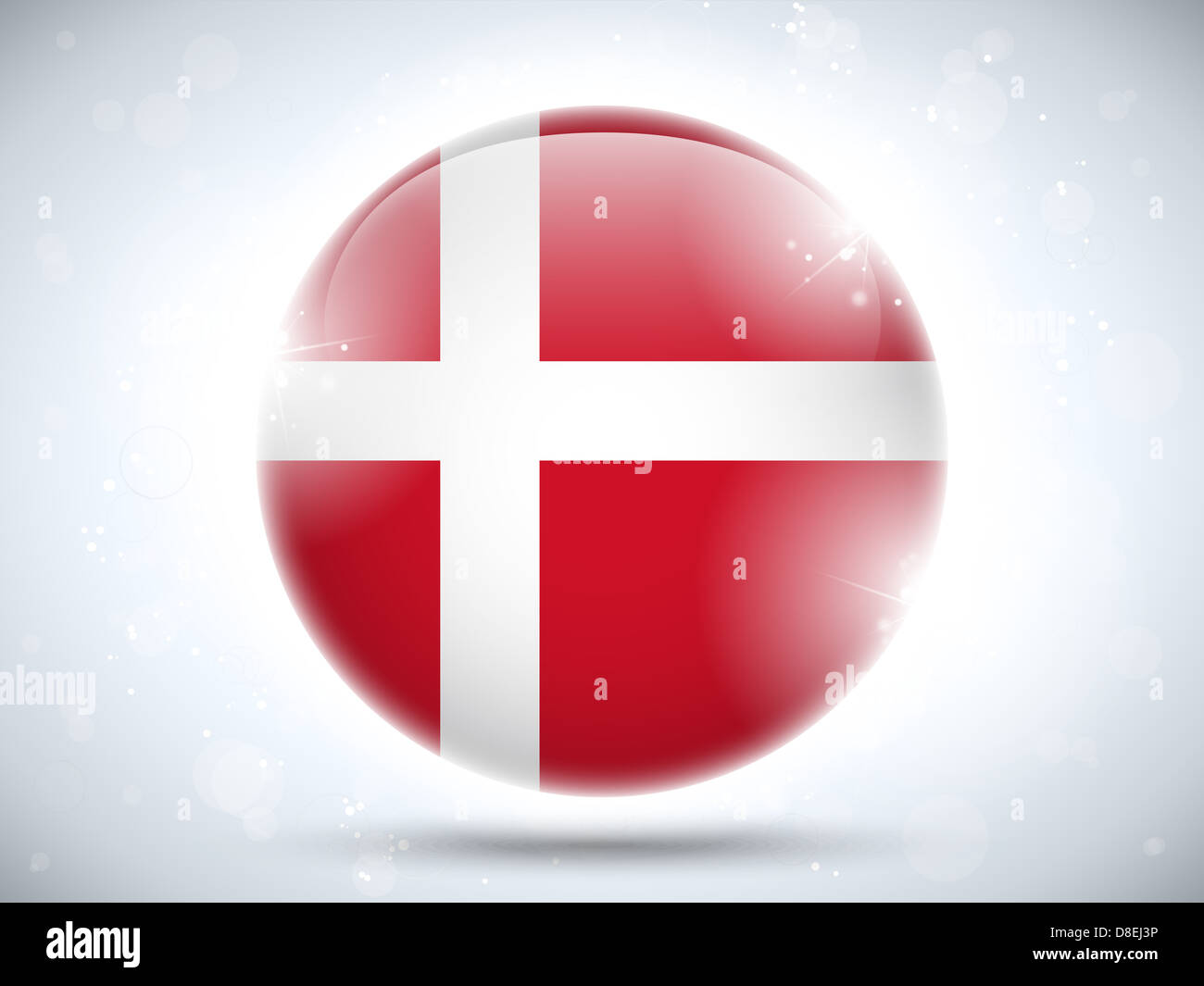 Vector - Denmark Flag Glossy Button Stock Photo - Alamy